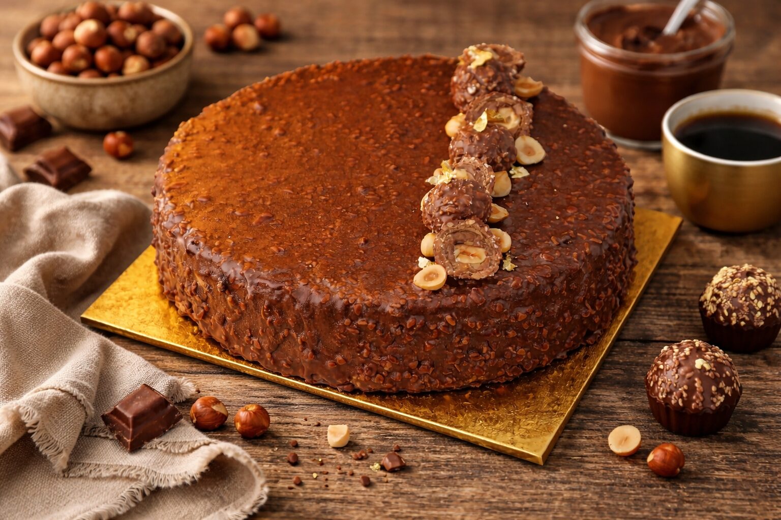 Entremet Facon Rocher – Gateau Chocolat Noisette Gourmand Deluxe